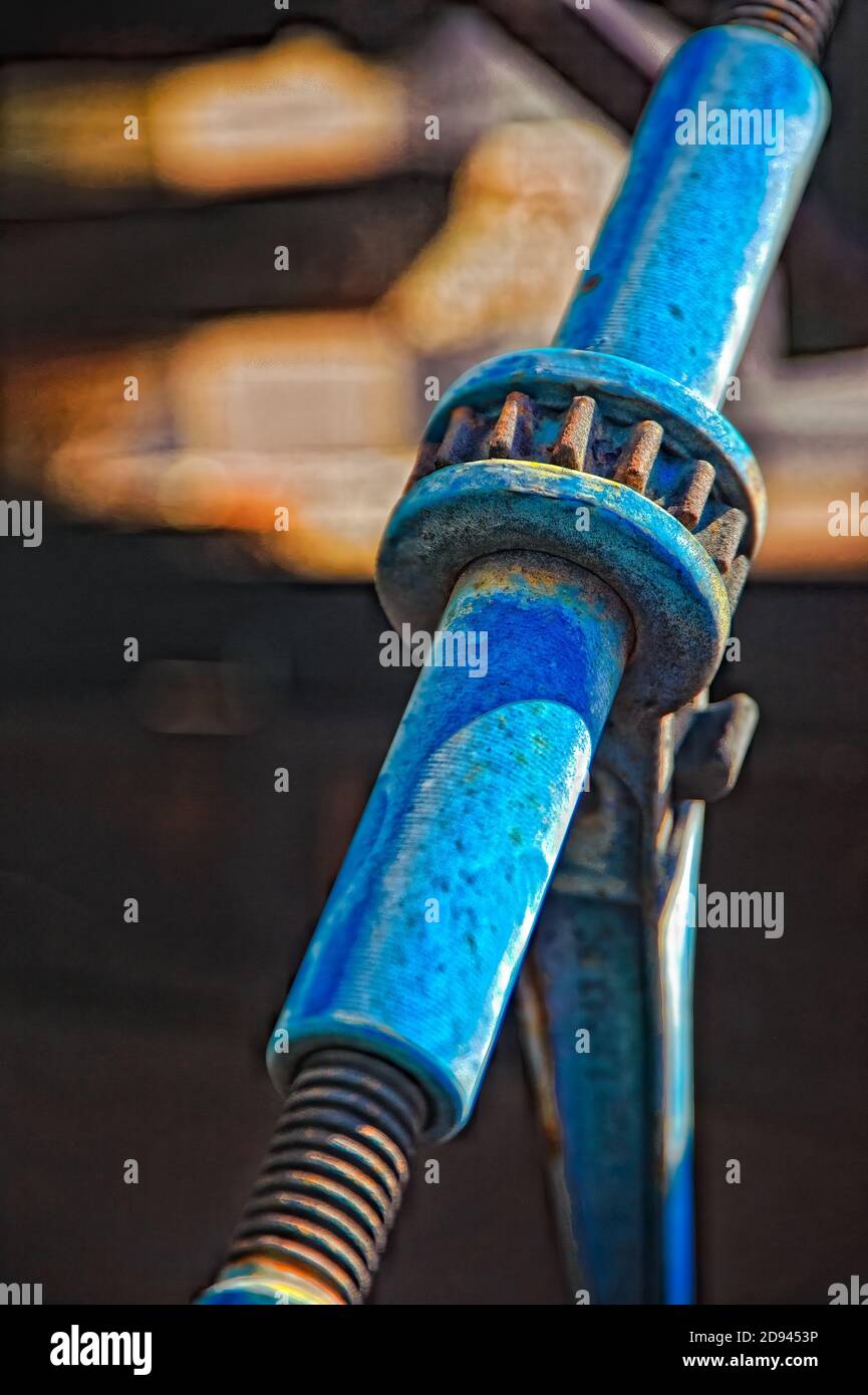 Rusty old Ratchet Binder on an Abandoned Railway Carriage Stock Photo ...