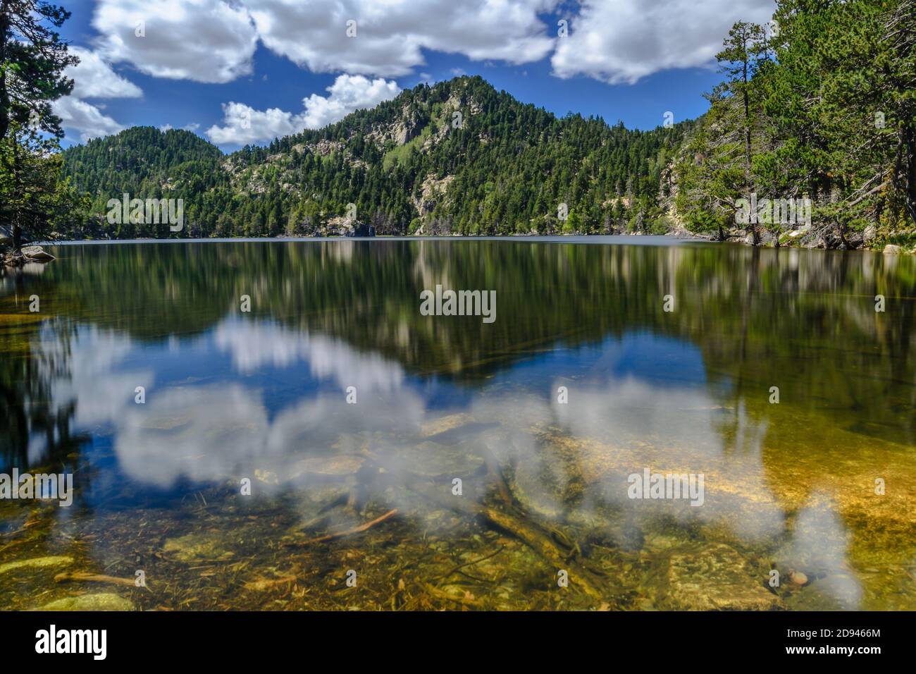 Beautiful reflections of a mountain on the beautiful lake Stock Photo ...