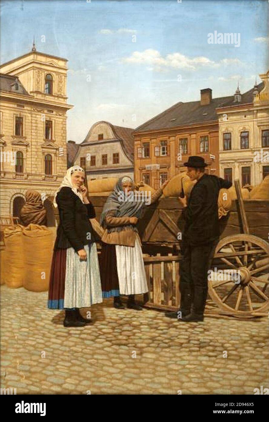 Józef Raszka Peasants on the Main Square in Cieszyn Stock Photo - Alamy