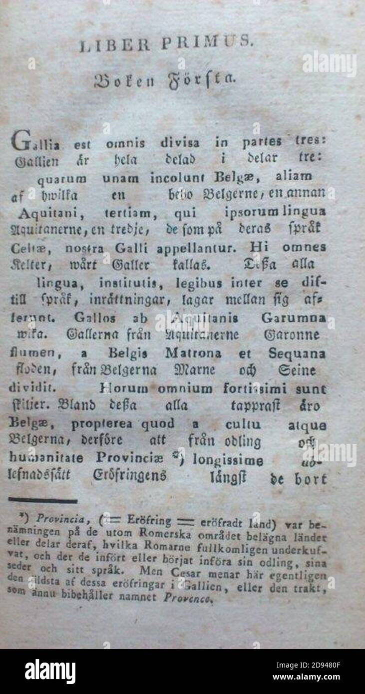 Jul. Cesar Commentarii De Bello Gallico Liber Primus Stock Photo - Alamy