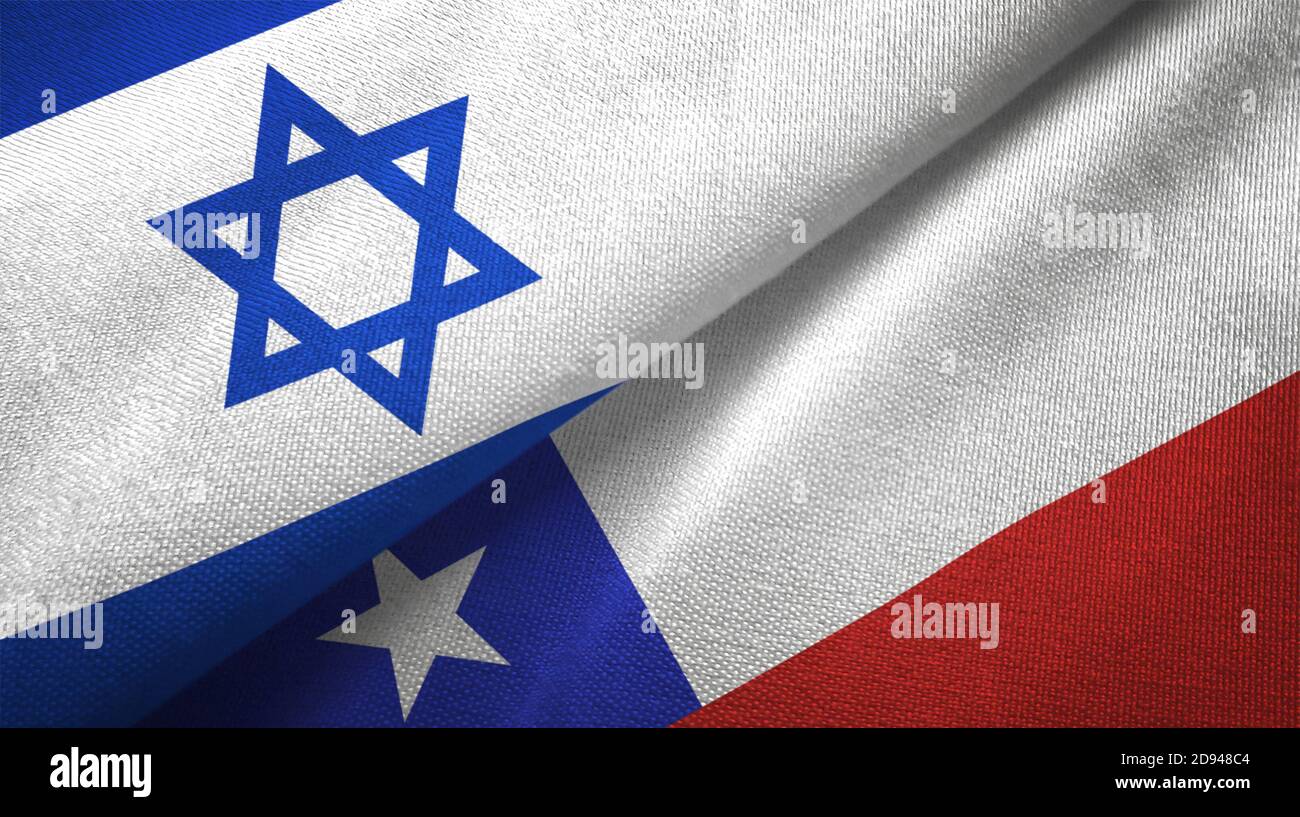 Israel and Chile two flags textile cloth, fabric texture Stock Photo ...