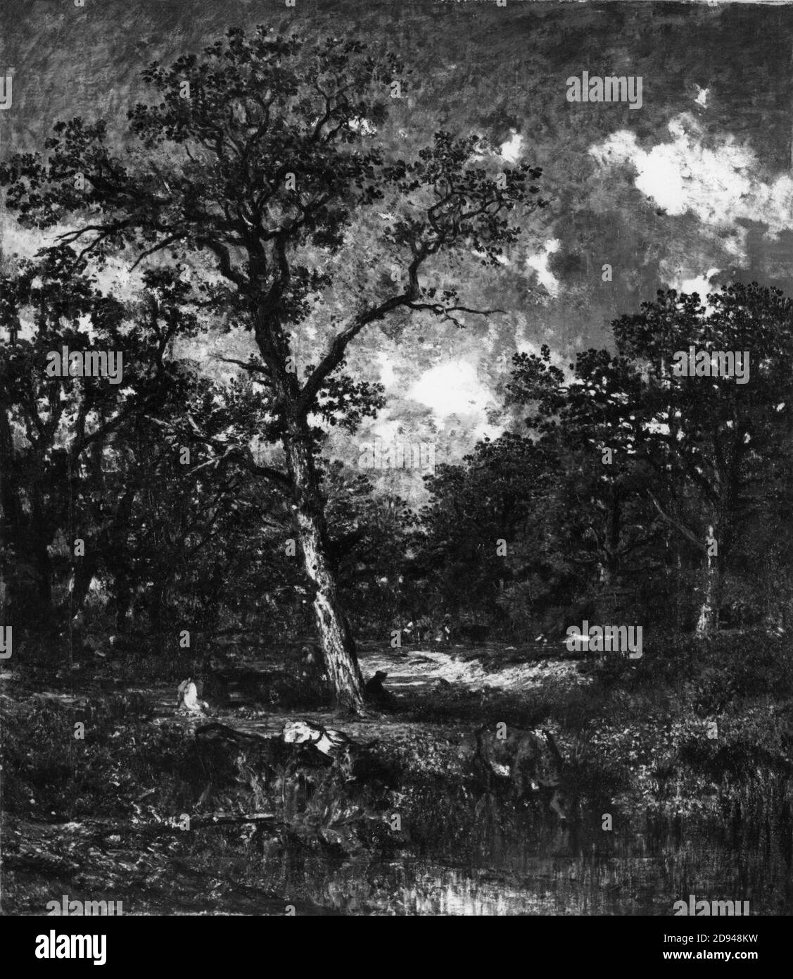 Jules Dupré - The Old Oak Stock Photo - Alamy