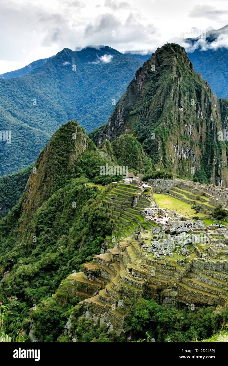 Machu Picchu the Inca citadel set high in the Andes Mountains above the ...