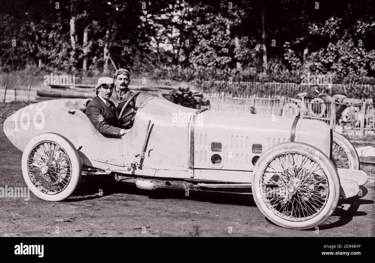Jules Goux vainqueur de la côte de Gaillon 1921 sur Ballot 3L à petits ...