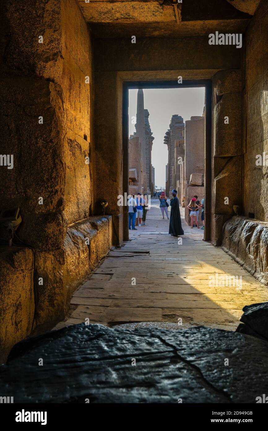 Inside the Holy of holies in the center of Karnak Temple in Luxor Stock ...