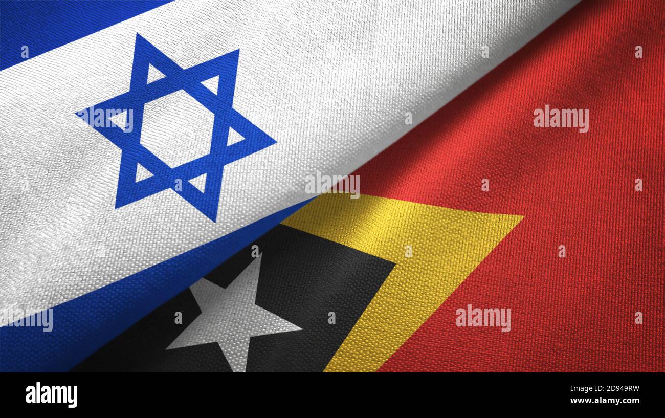 Israel and Timor-Leste East Timor two flags textile cloth, fabric ...