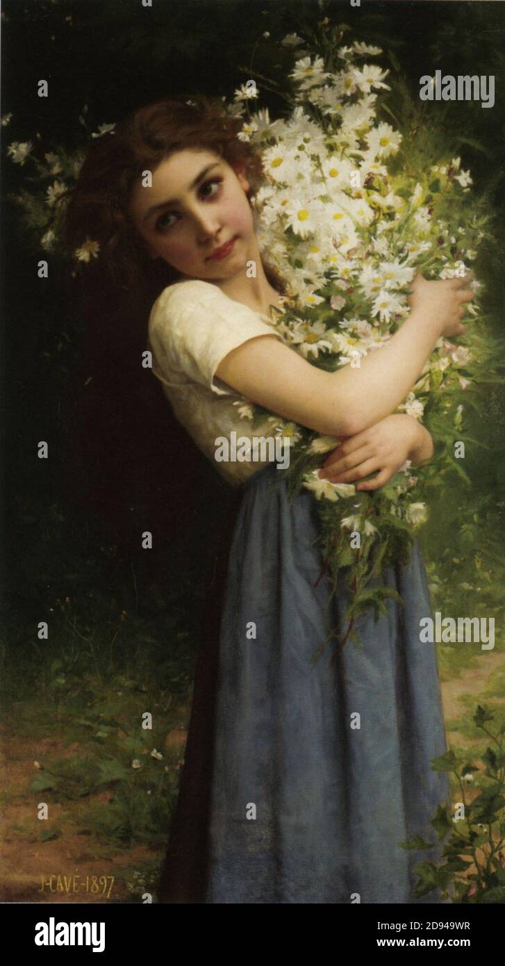 Jules-Cyrille Cave - The Flower Girl, 1897 Stock Photo - Alamy
