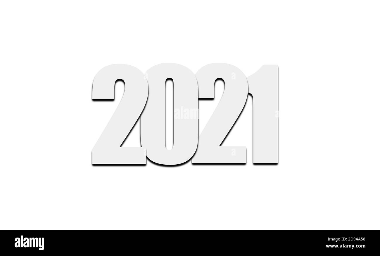 2021 Happy New Year background. 2021 Number on white background Stock ...