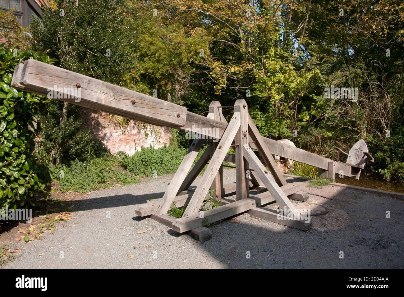 the replica dunking stool, Christchurch, Dorset, England Stock Photo ...