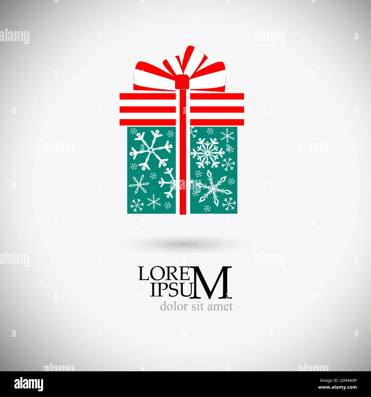 Gift object. A box with a bow and snowflakes. Vector illustration Stock ...