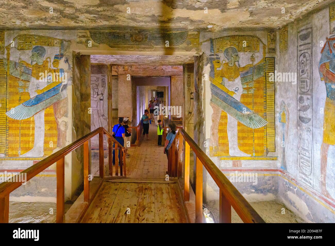 Side chambers and sixth corridor looking towards the burial chamber of ...