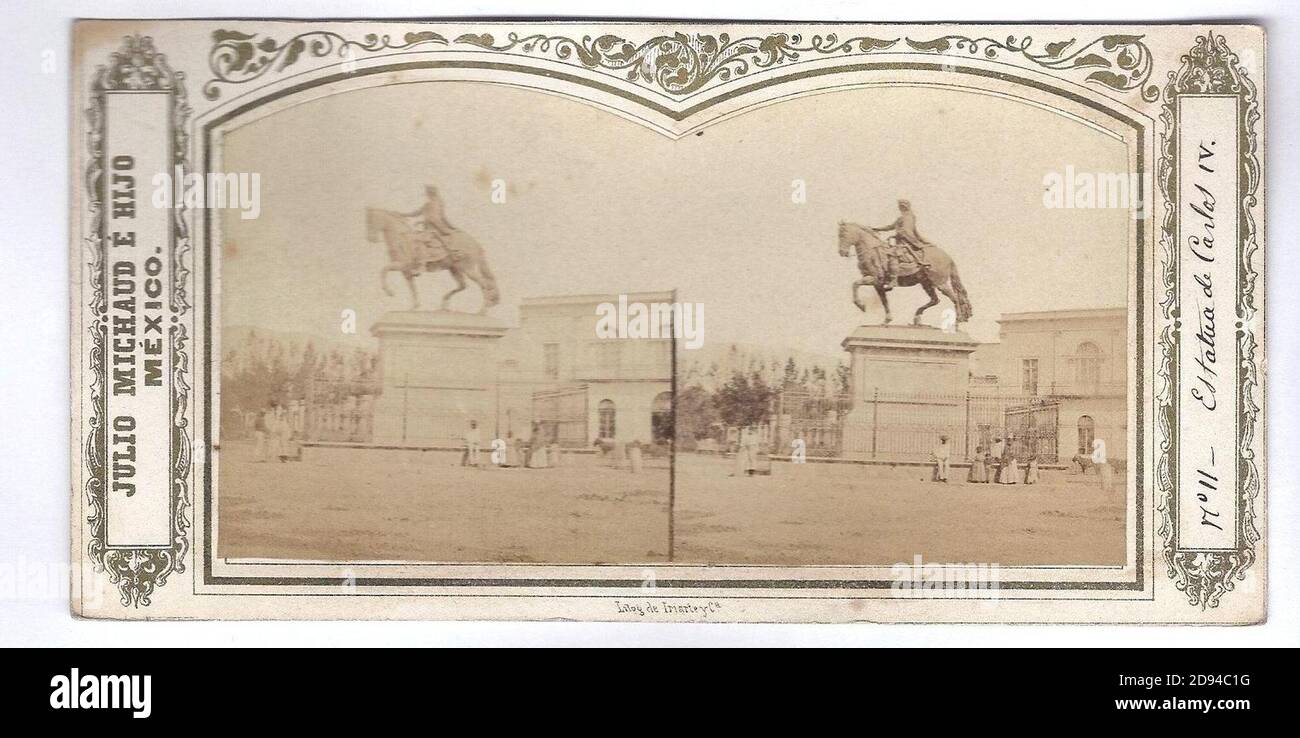 Julio Michaud E Hijo c1860 n11 Estatua de Carlos IV Stock Photo - Alamy