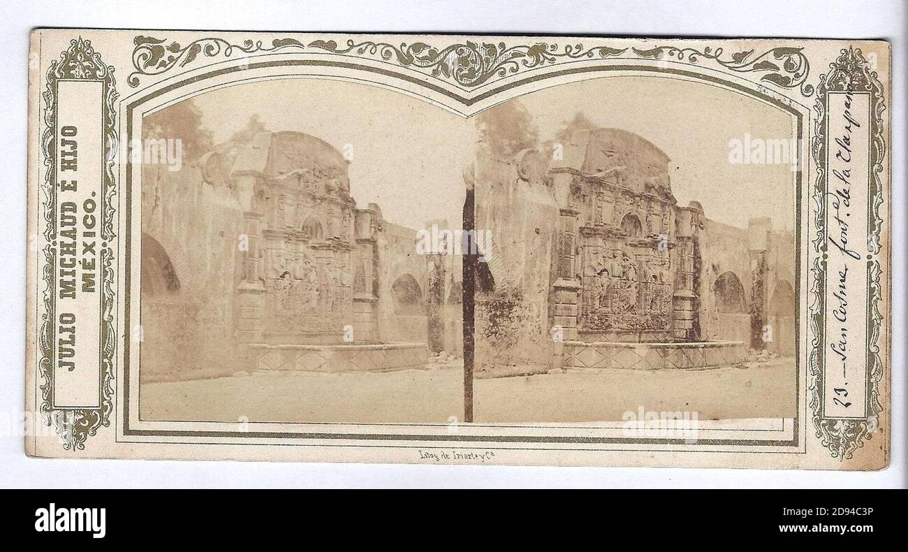 Julio Michaud E Hijo c1860 n23 San Cosme Font de la Tlaxpana Stock ...