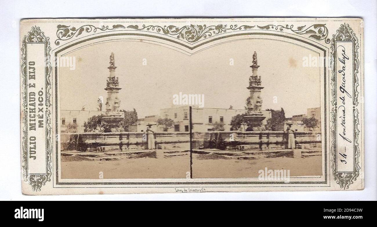 Julio Michaud E Hijo c1860 n34 Fontana de Guadalupe Stock Photo - Alamy