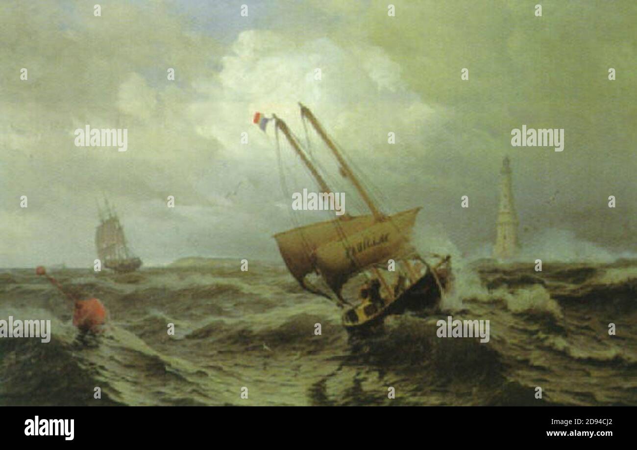 Julius Huth - Lotsenboot bei dem Leuchtturm von Cordouan vor der ...