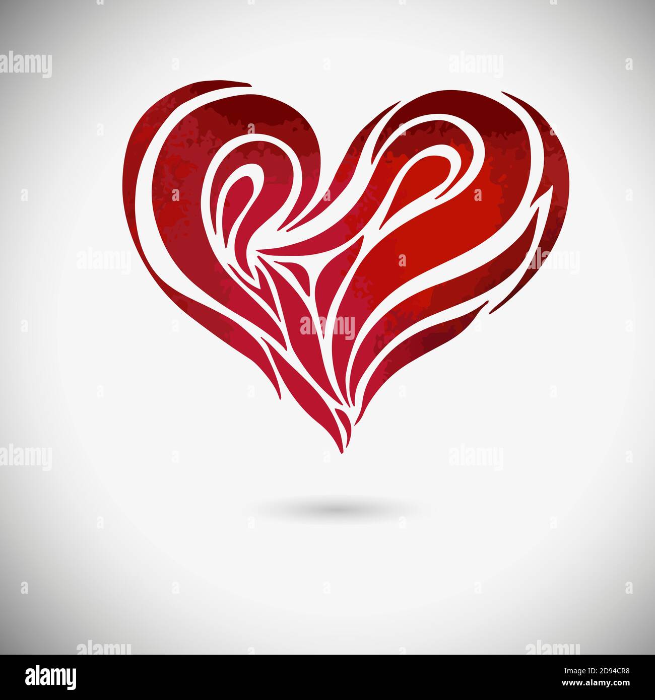 Red beautiful heart. Heart tattoo object. Valentine sign. Design ...