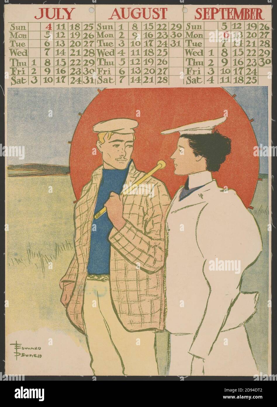 July August September 1897 calendar Stock Photo - Alamy