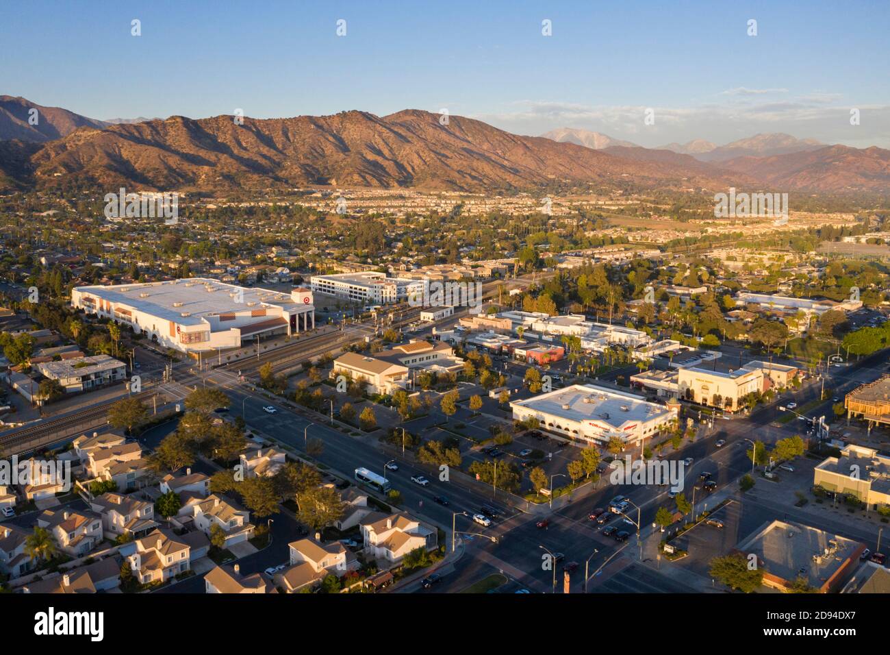 Sunset drone over mountains hi-res stock photography and images - Alamy