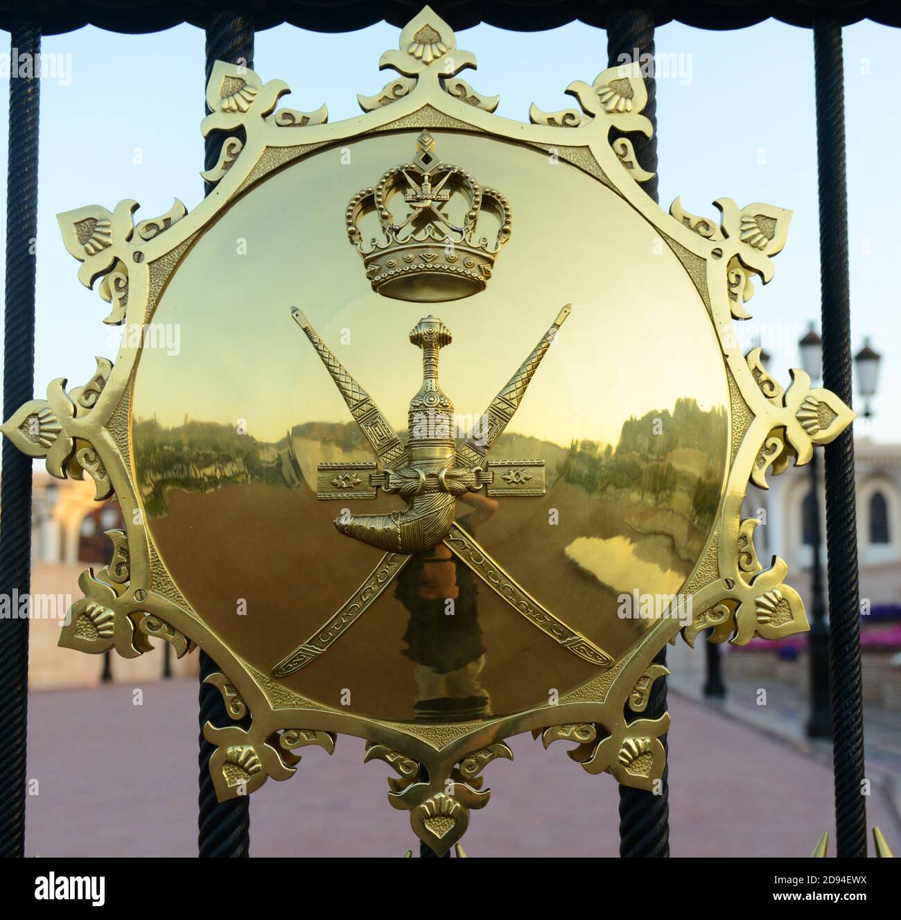 Royal Omani symbol. at the Al Alam Palace in old Muscat, Oman Stock ...