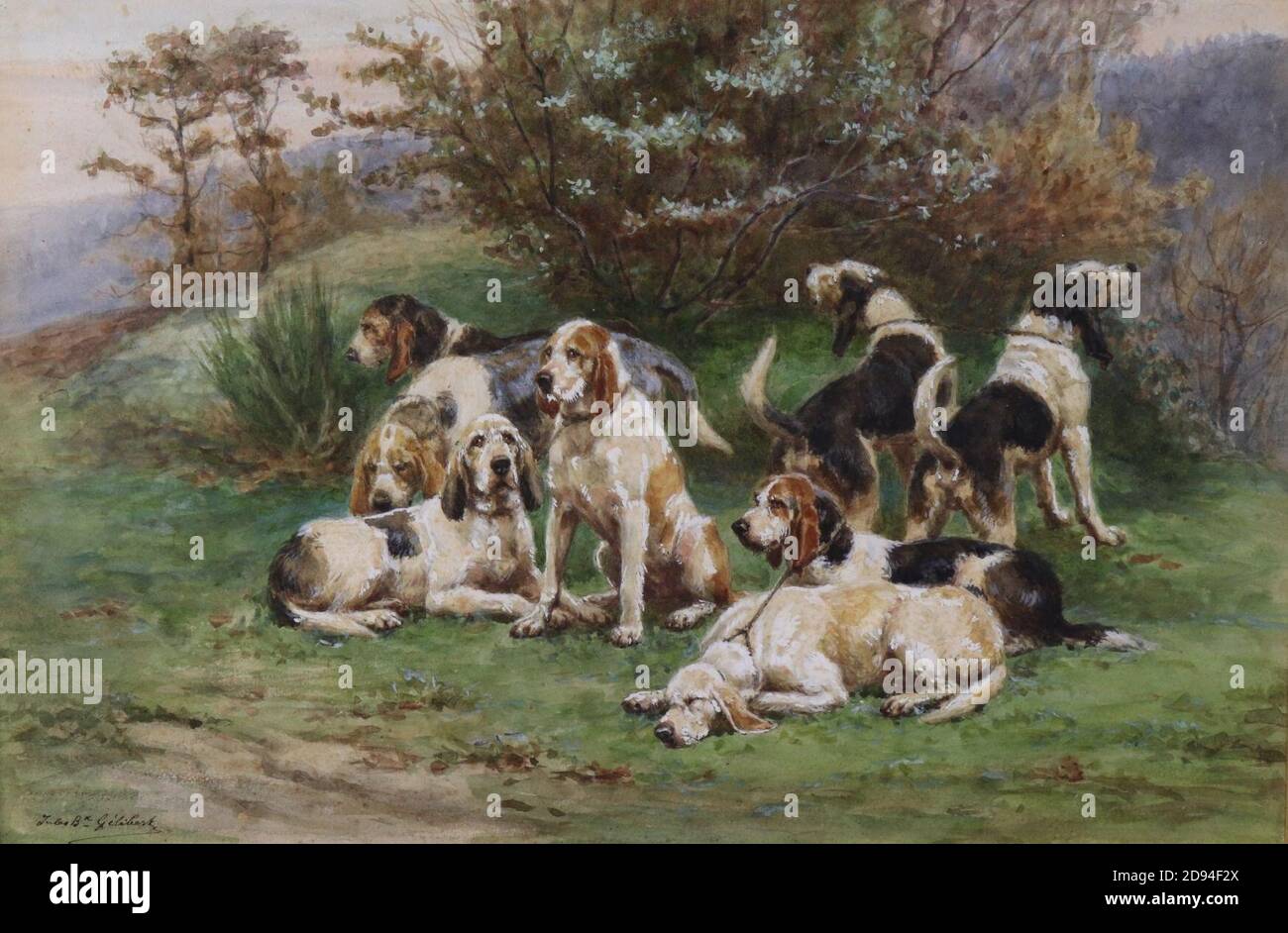 Jules Bertrand Gélibert - La meute de chiens de chasse Stock Photo - Alamy