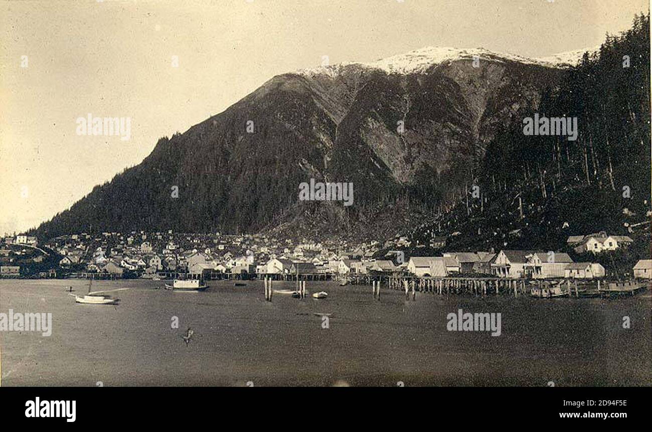 Juneau from the water, Alaska, ca 1897 Stock Photo - Alamy