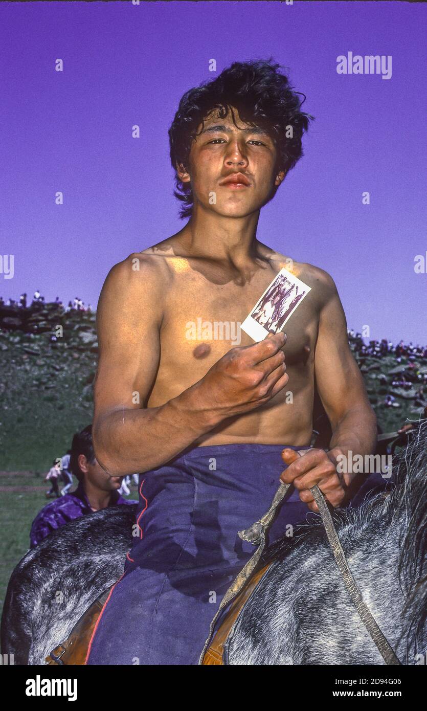 Young Mongolian horseman Stock Photo - Alamy