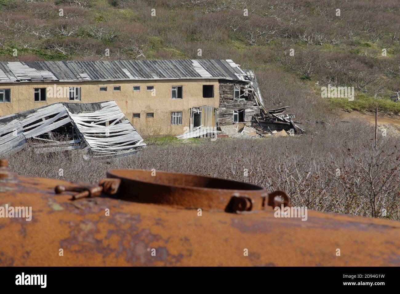 Abandoned Russian Submarine base, Simushir, Kuril Islands, far east ...