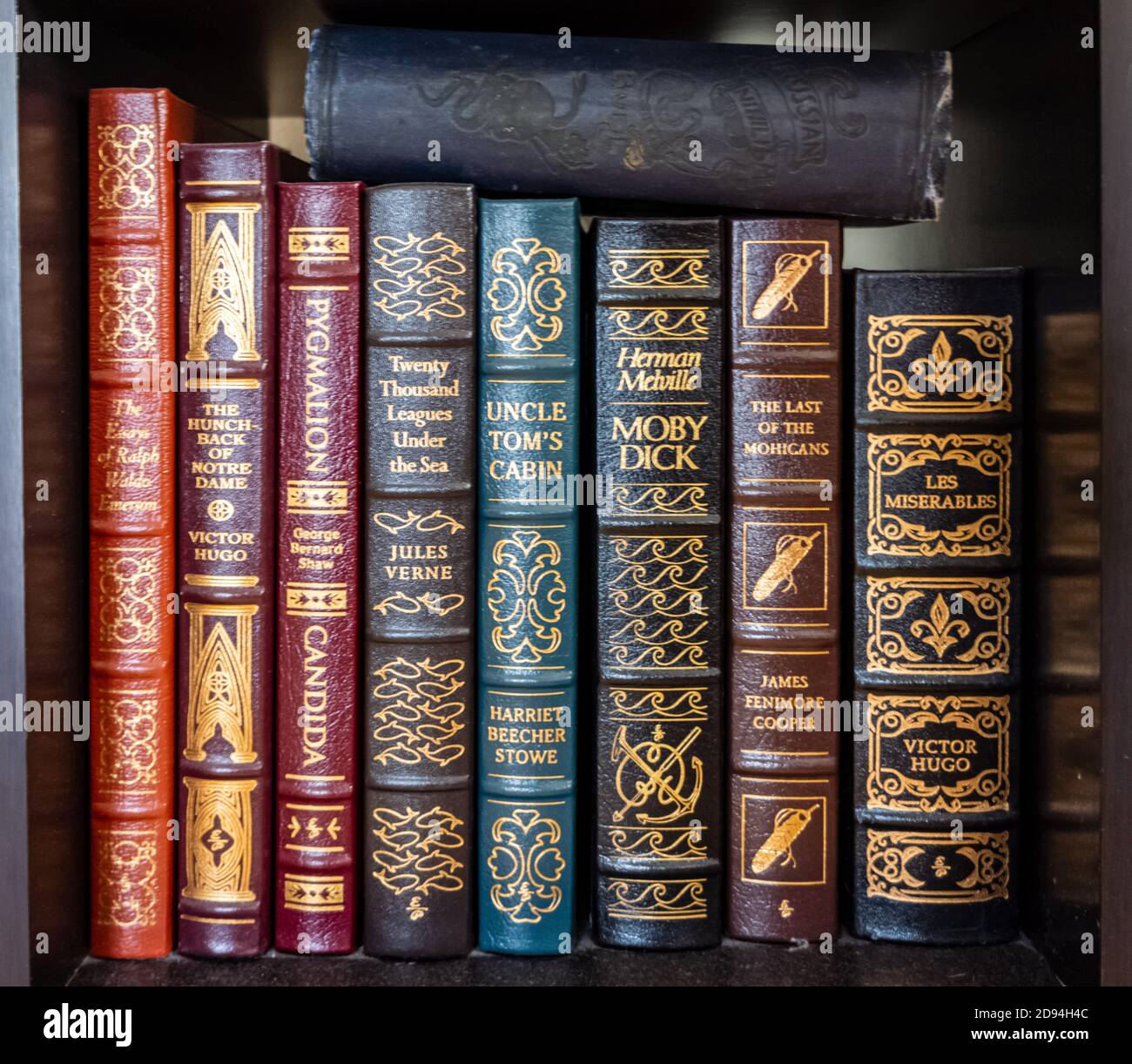 Classic hard cover books in a bookshelf Stock Photo - Alamy