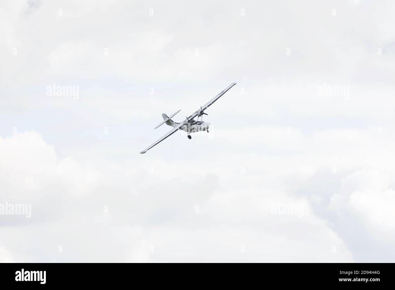 WW2 seaplane, PBY Catalina (Miss Pick Up) flying at the Duxford Air ...