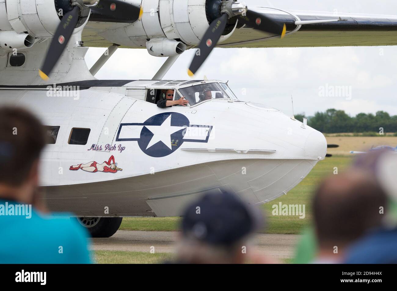 PBY Catalina, Miss Pick Up, on the runway at the Duxford Air Show 2019 ...
