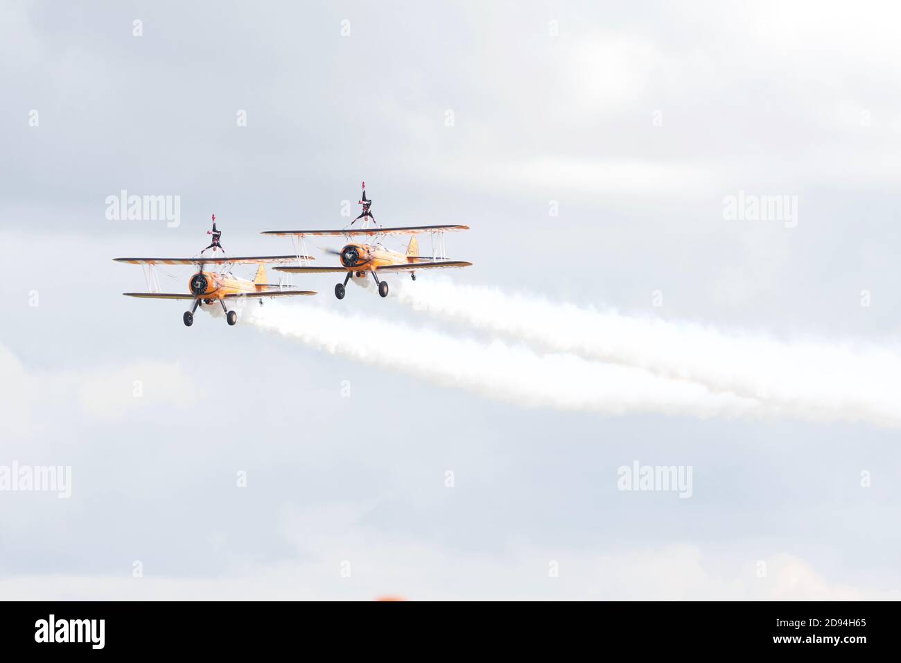 AeroSuperBatics Wingwalkers performing at Duxford Air Show 2019 / wing ...