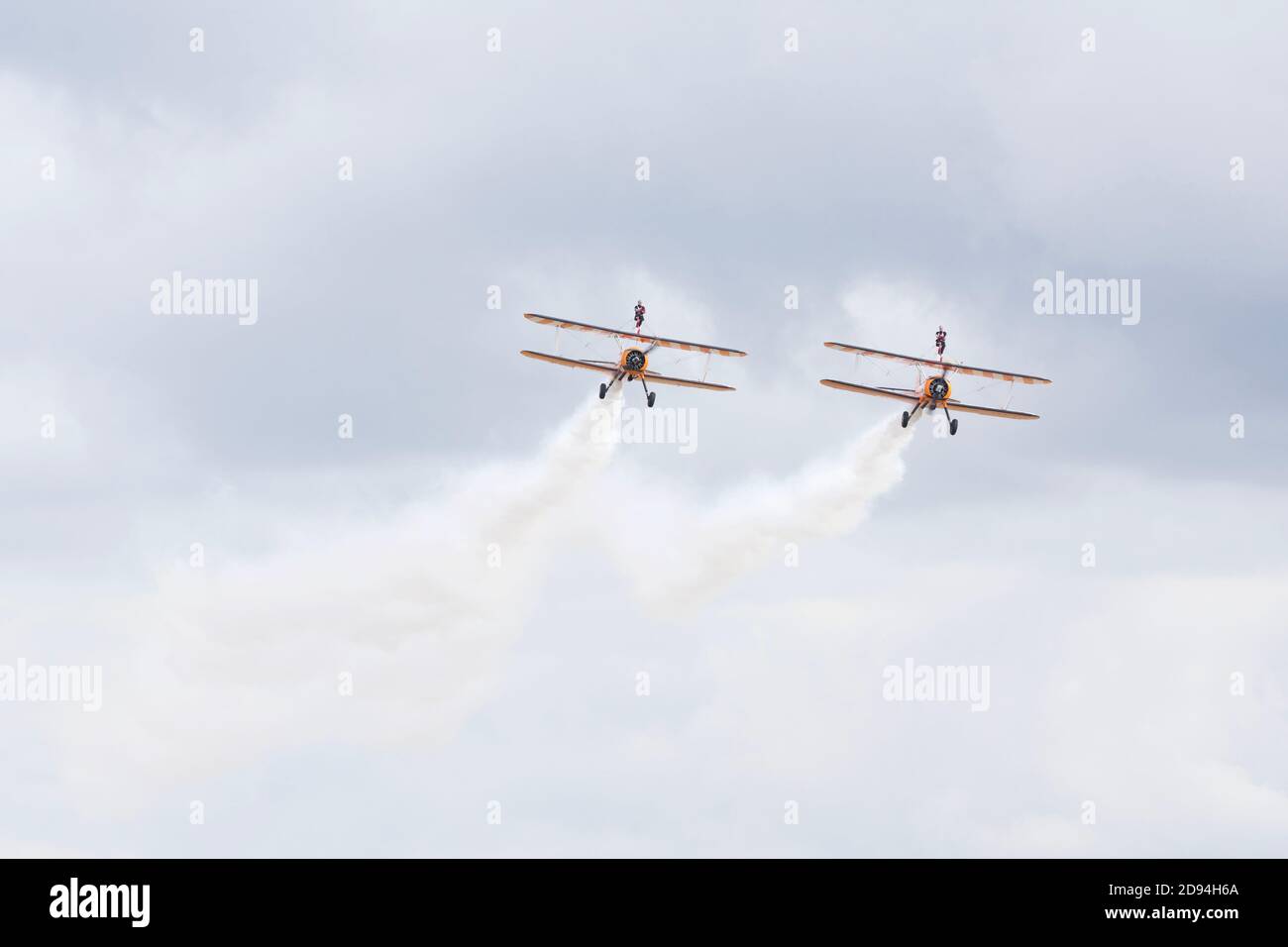 AeroSuperBatics Wingwalkers performing at Duxford Air Show 2019 / wing ...