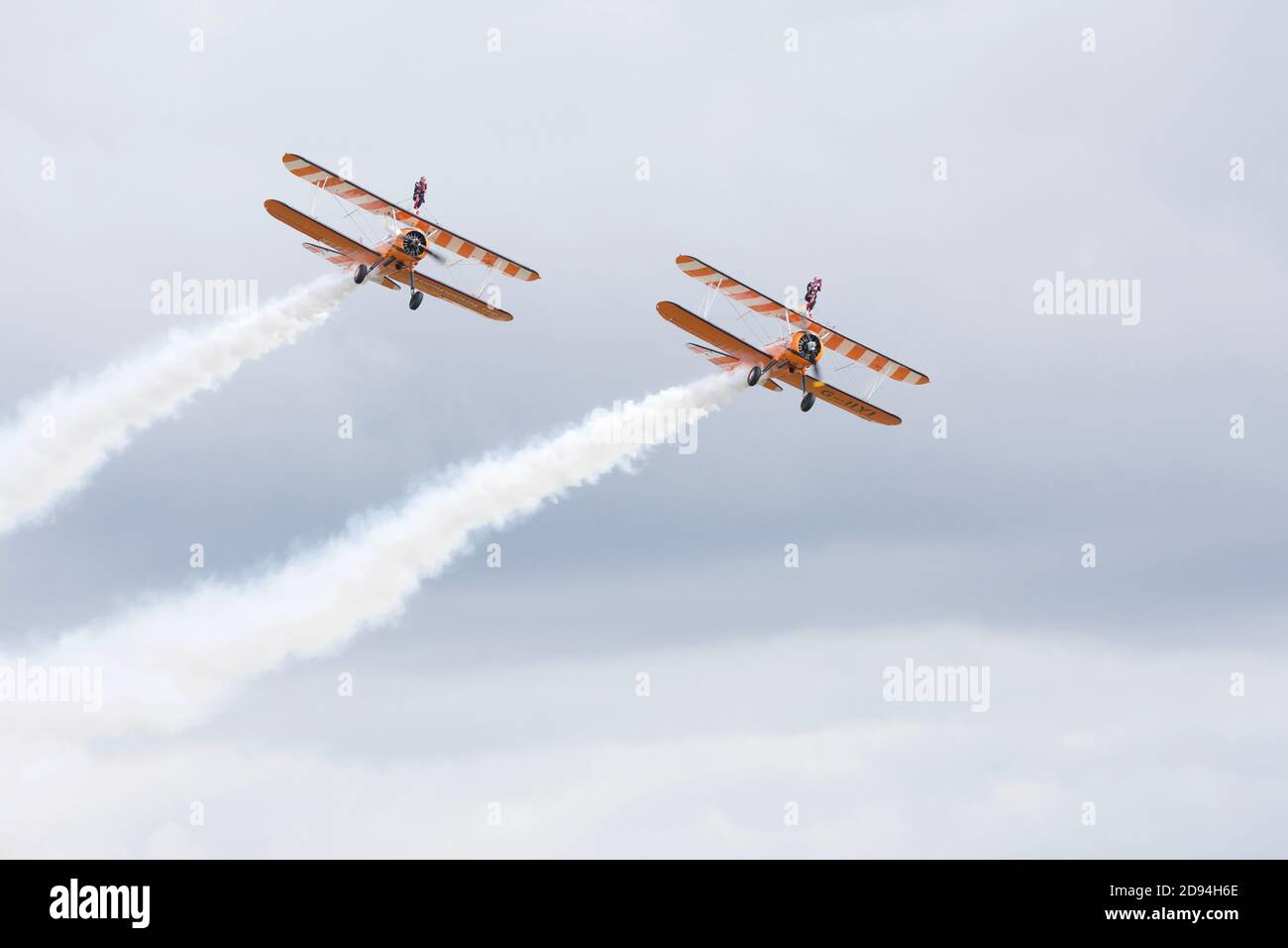 AeroSuperBatics Wingwalkers performing at Duxford Air Show 2019 / wing ...