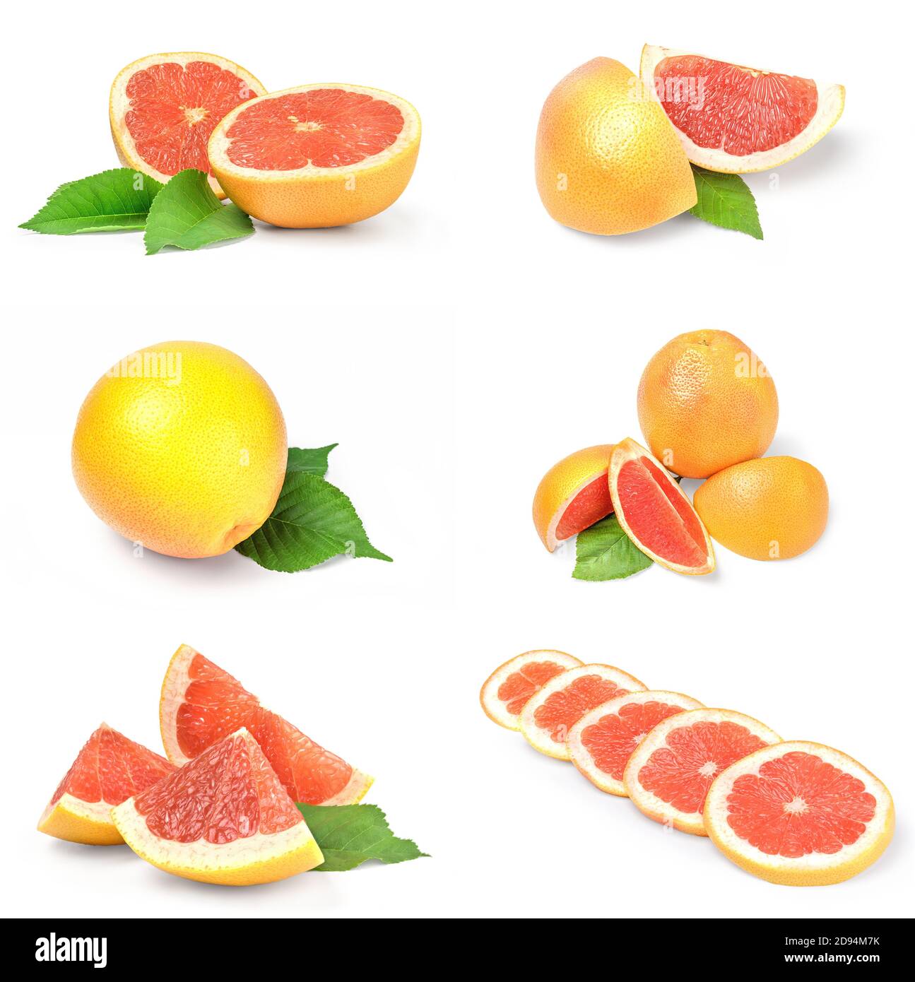 Group of grapefruit over a white background Stock Photo - Alamy