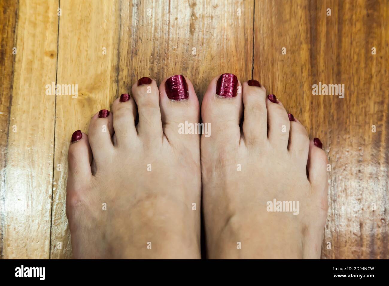 Long Red Toenails