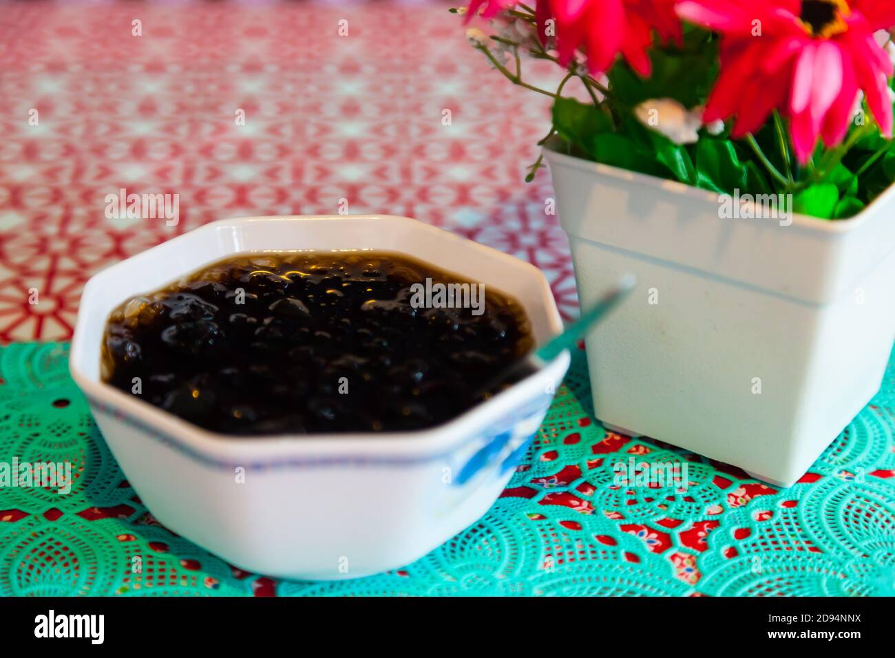 Thailand desserts (Cao Guay) local foods on the table of background ...