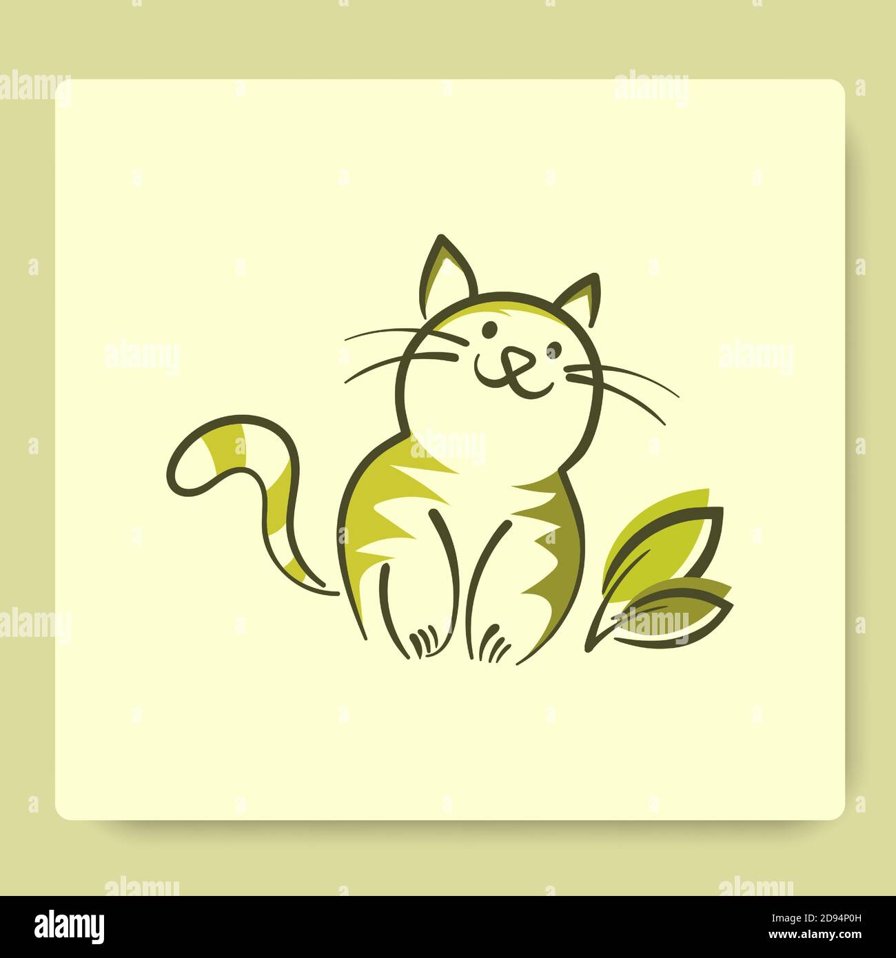 nature cute cat logo design vector illustration Stock Vector Image ...