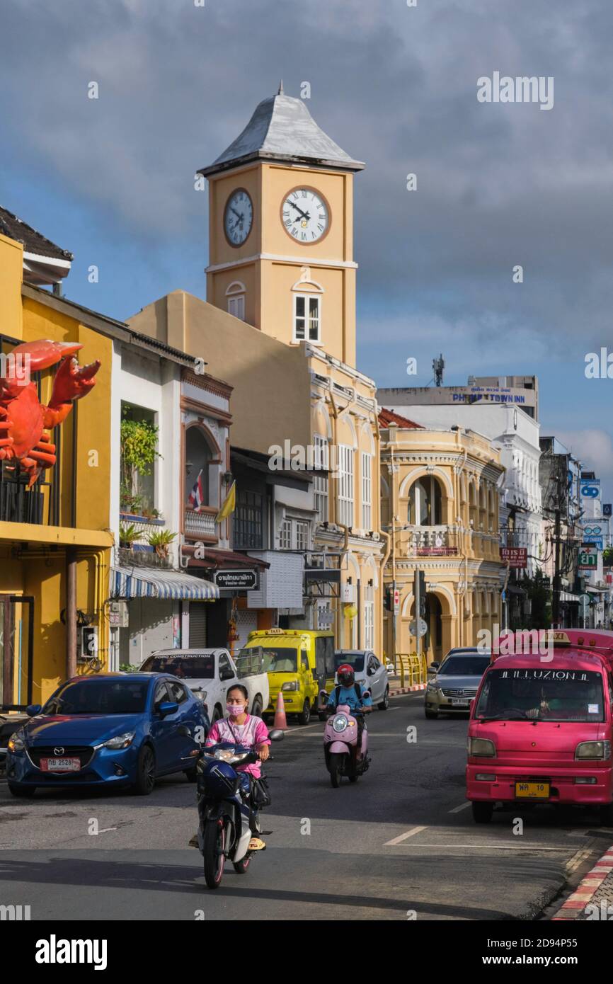 View of the Old Town area of Phuket Town (Phuket City) in Southern ...
