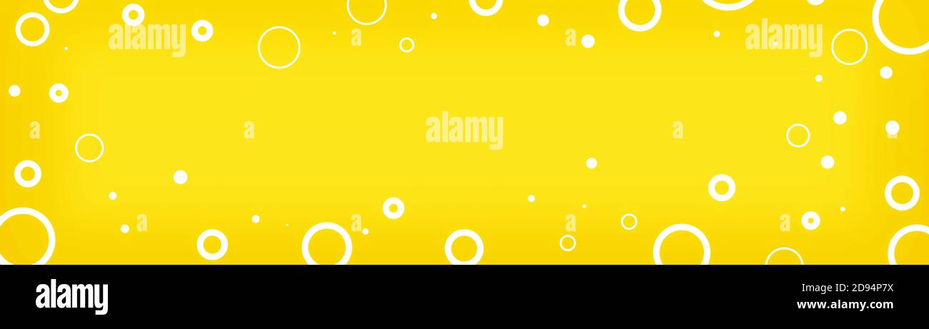 Rings of white on bright yellow background in border design element ...