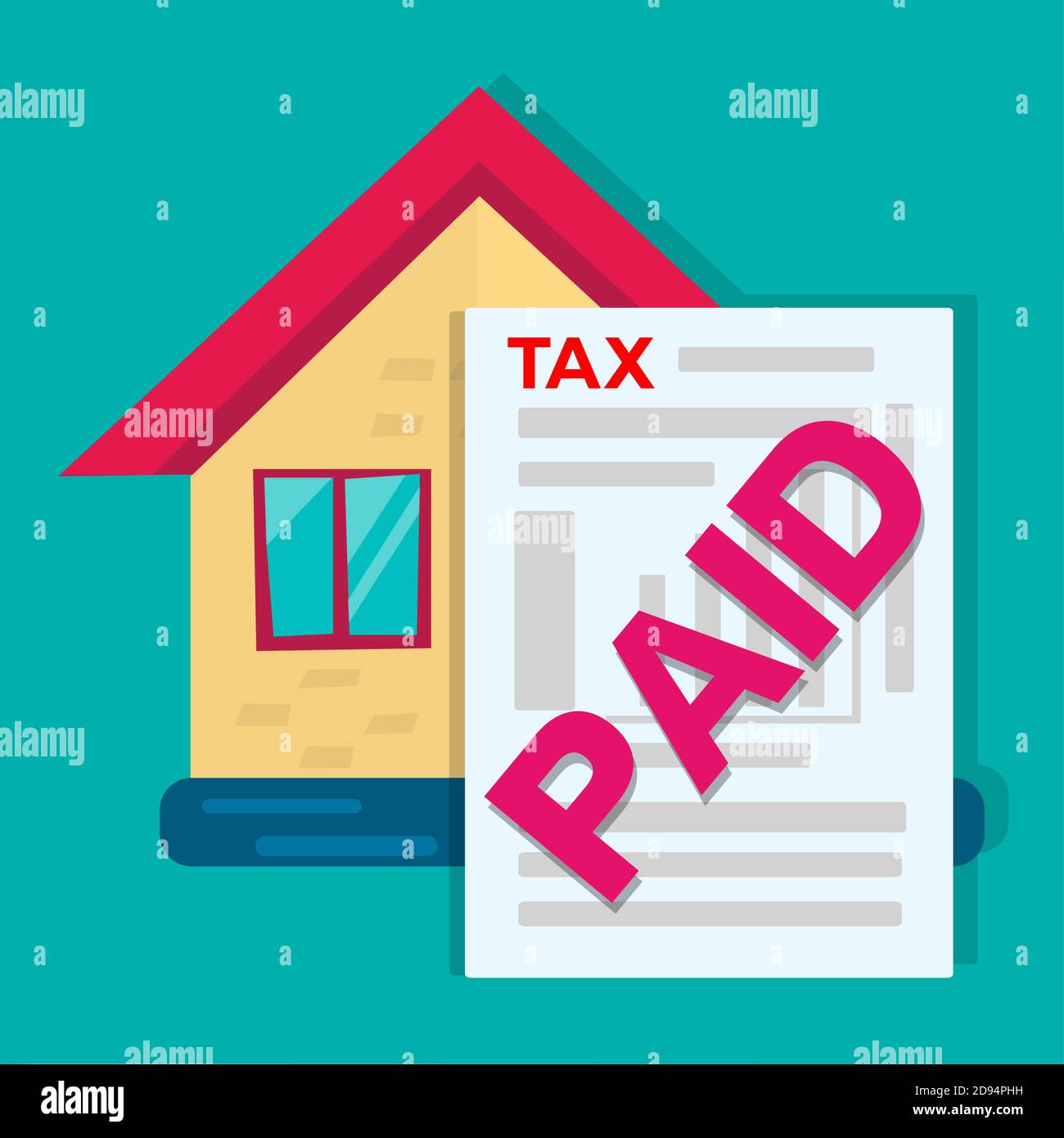 home tax paid concept symbol vector illustration Stock Vector Image ...