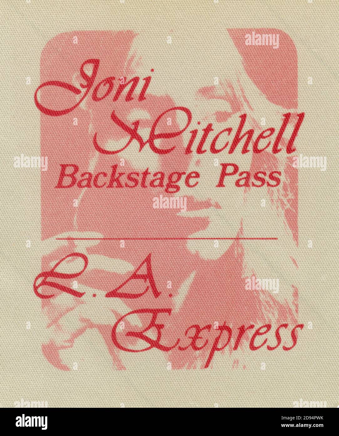 Joni Mitchell backstage pass. This was from the February 29, 1976 ...