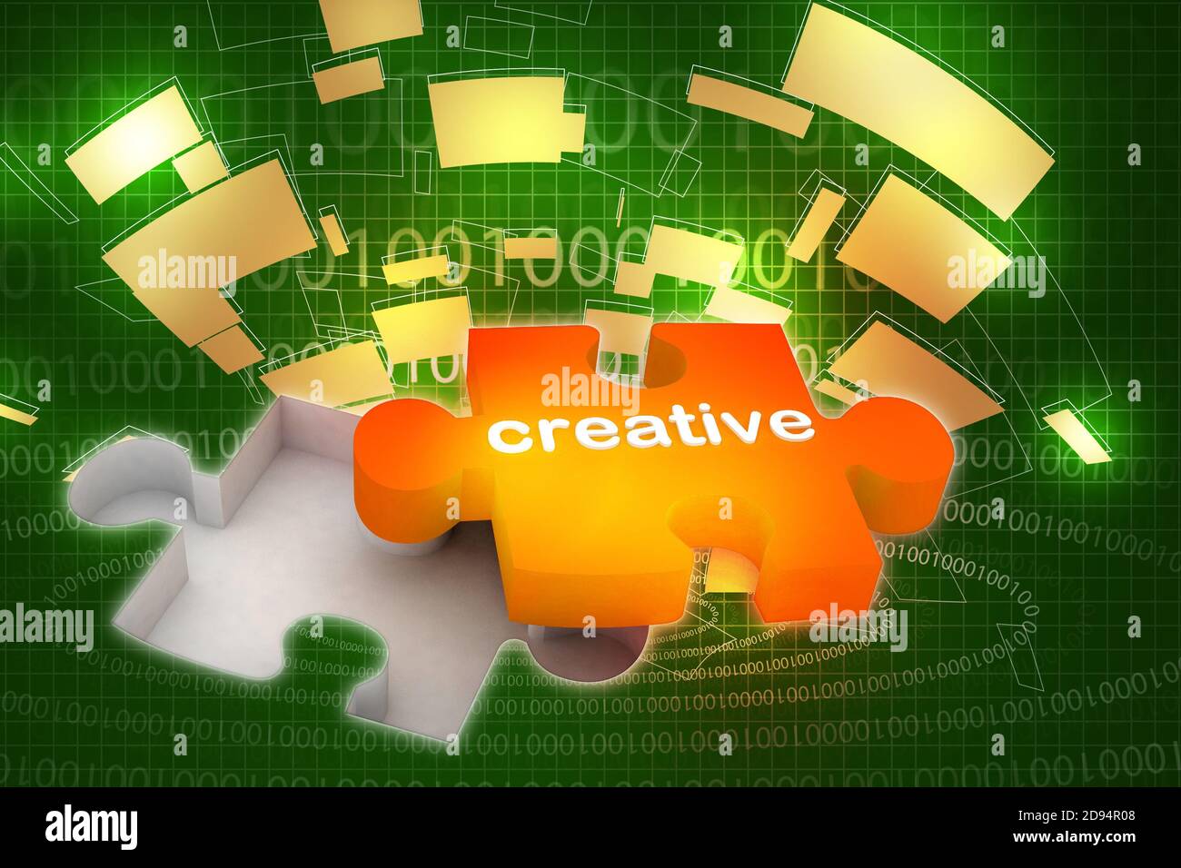 3d multi use creative puzzle in white background Stock Photo - Alamy