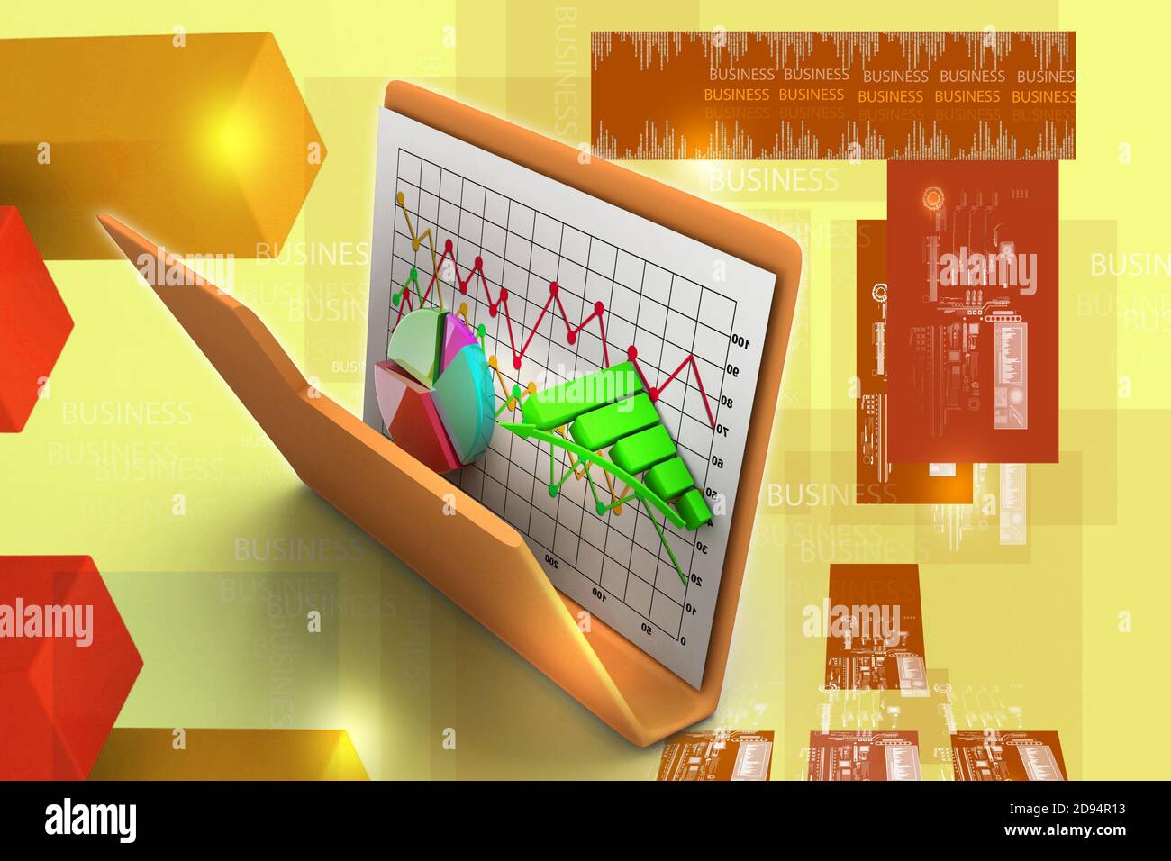 folder with diagram, chart, graph Stock Photo - Alamy