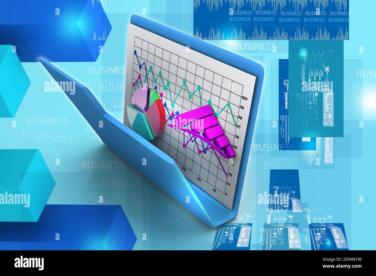 folder with diagram, chart, graph Stock Photo - Alamy
