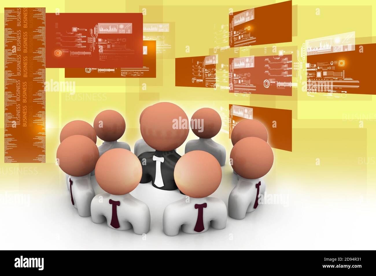 Business group with leader Stock Photo - Alamy