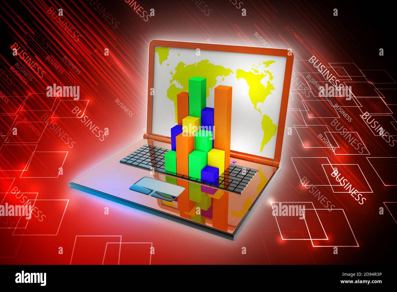 Graph in computer Stock Photo - Alamy