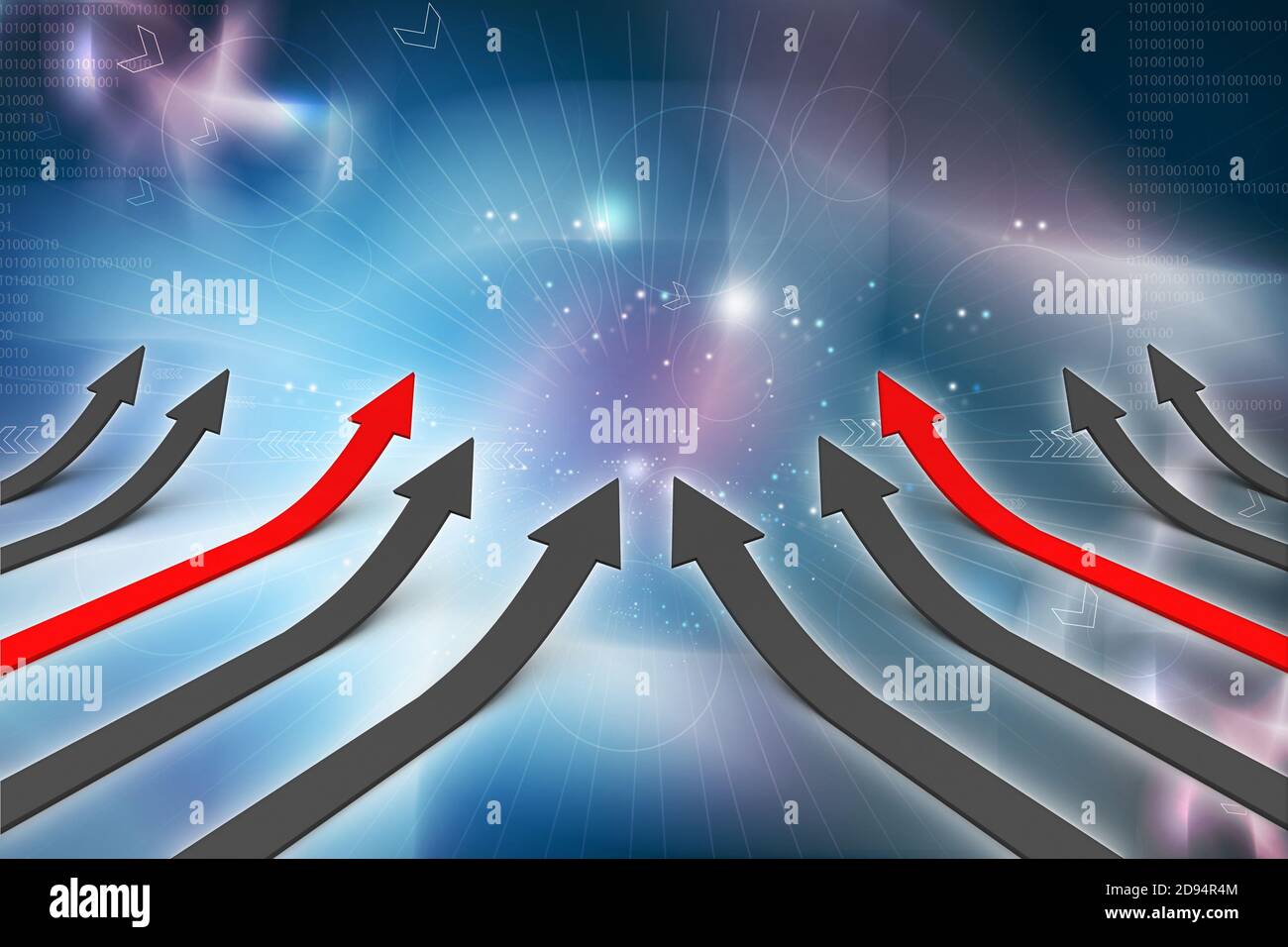 Arrows race to success pointing Stock Photo - Alamy