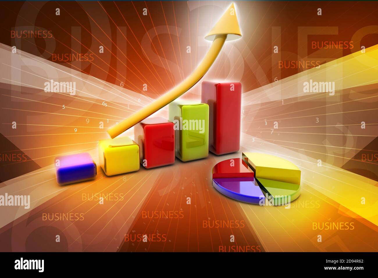 Business graph and pie chart with business concept Stock Photo - Alamy