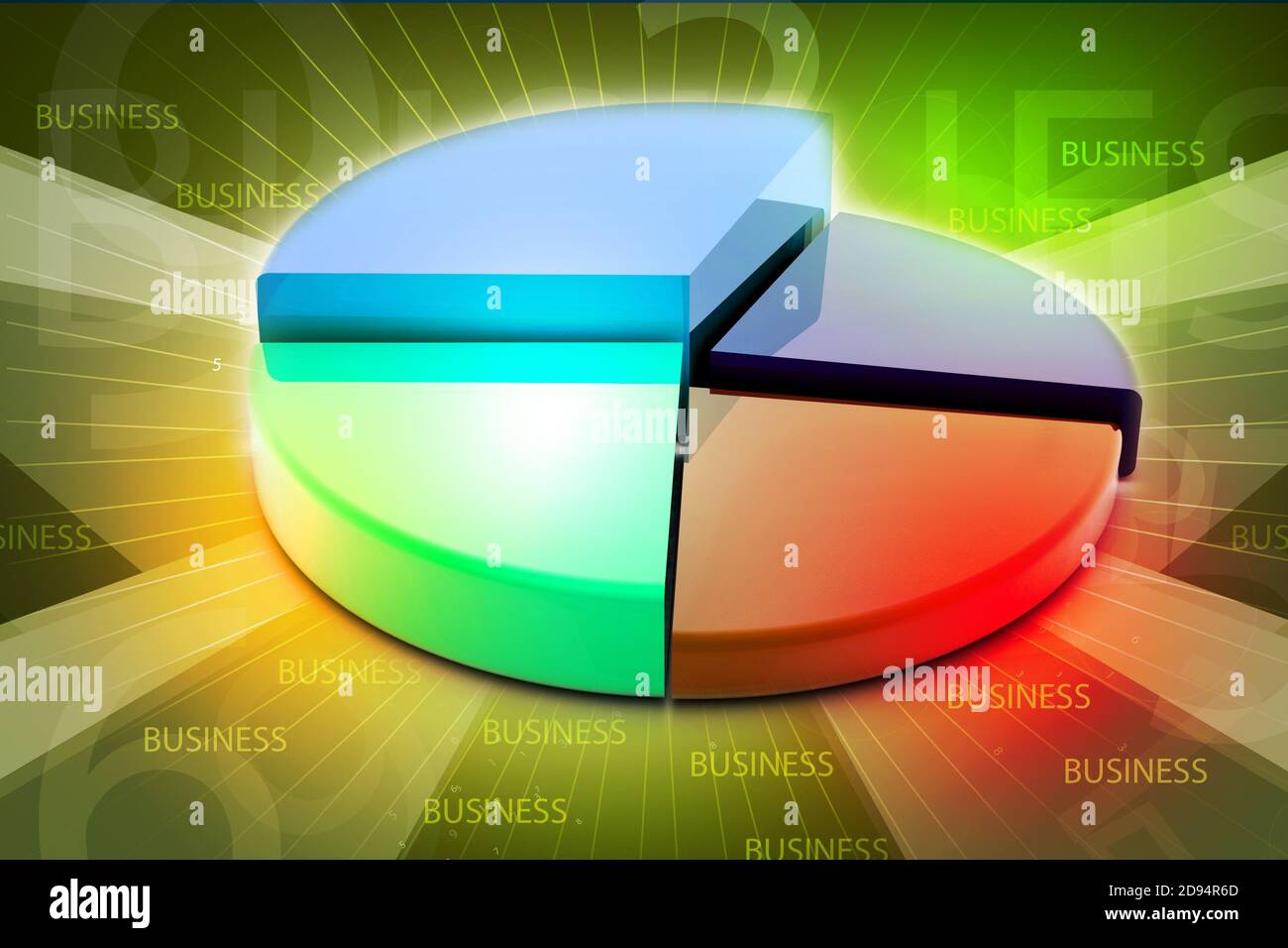 3d multi use pie chart graph in white background Stock Photo - Alamy