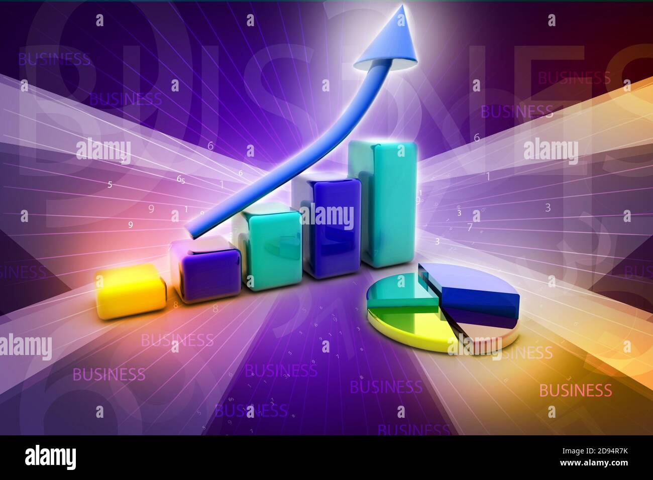Business graph and pie chart with business concept Stock Photo - Alamy